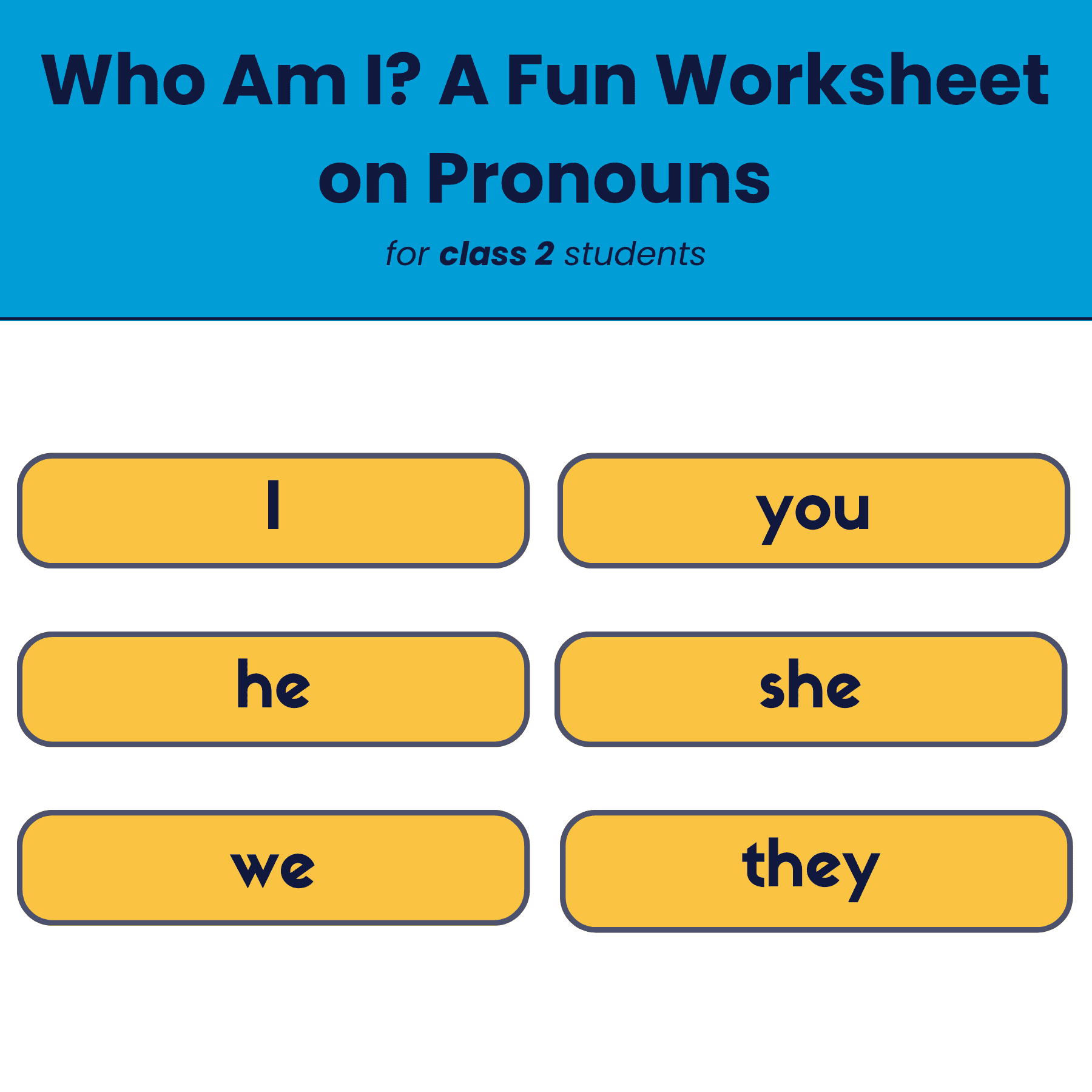 2nd Grade Pronoun Worksheet