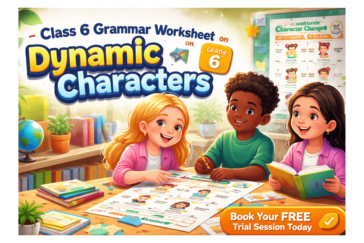 Class 6 Grammar Worksheet on Dynamic Characters [Free PDF]