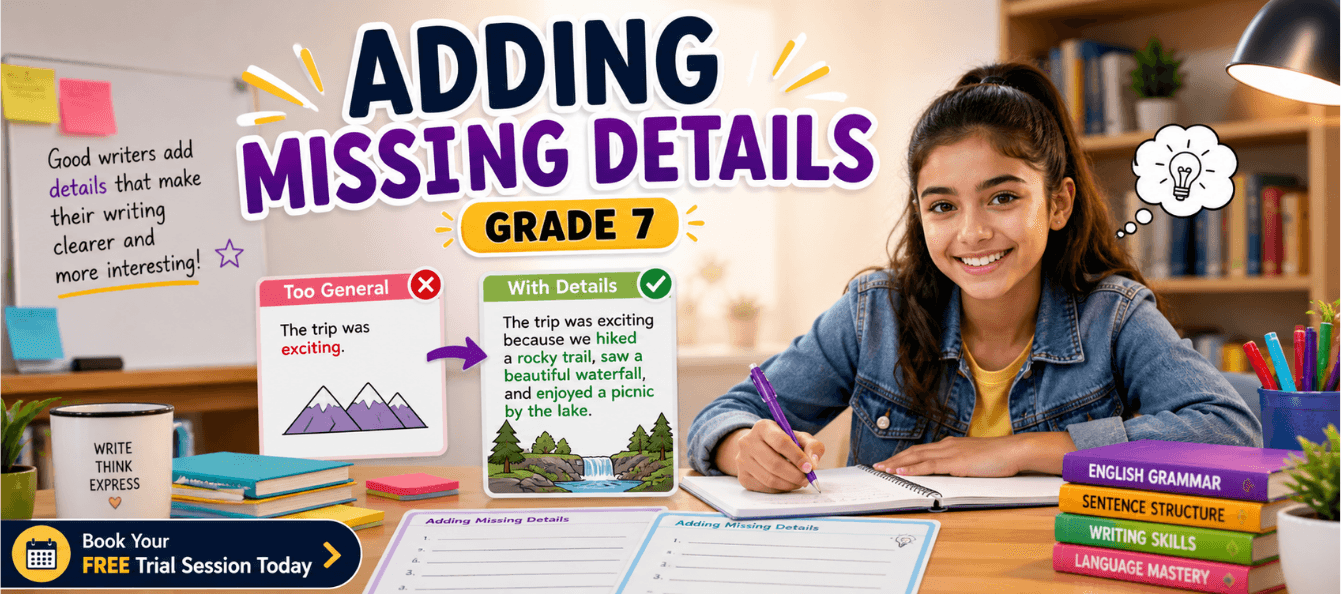 Class 7 Adding Details Worksheet for Writing Practice [PDF]