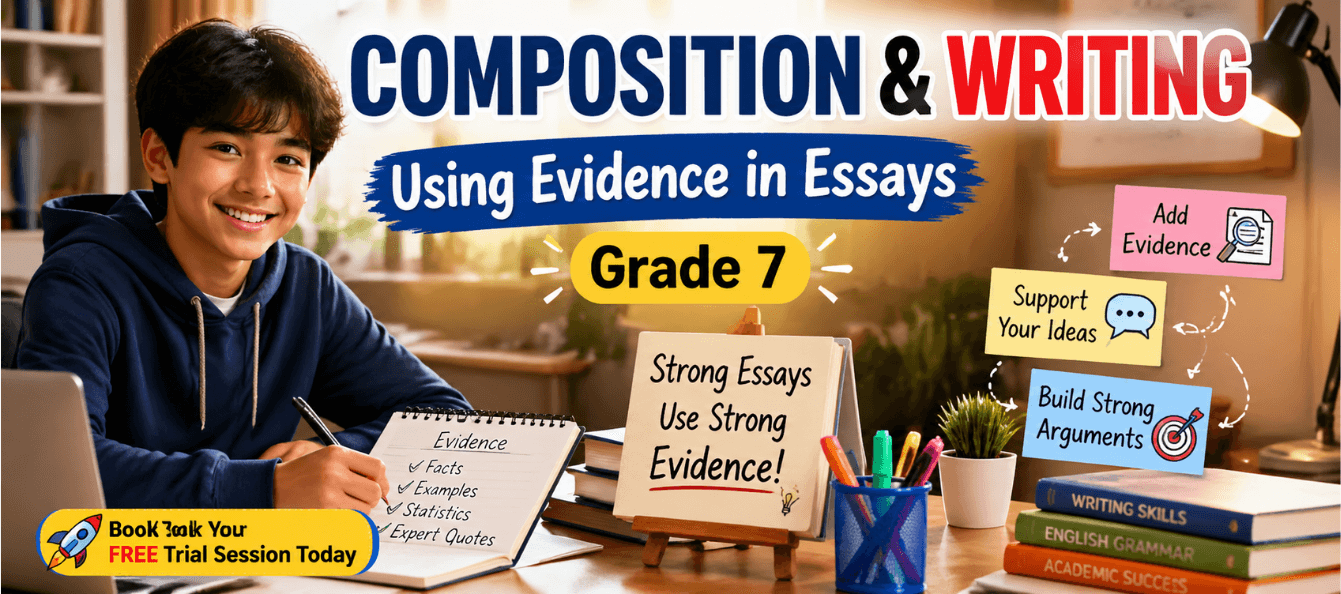 Grade 7 Composition & Writing: Using Evidence in Essays [Free PDF]