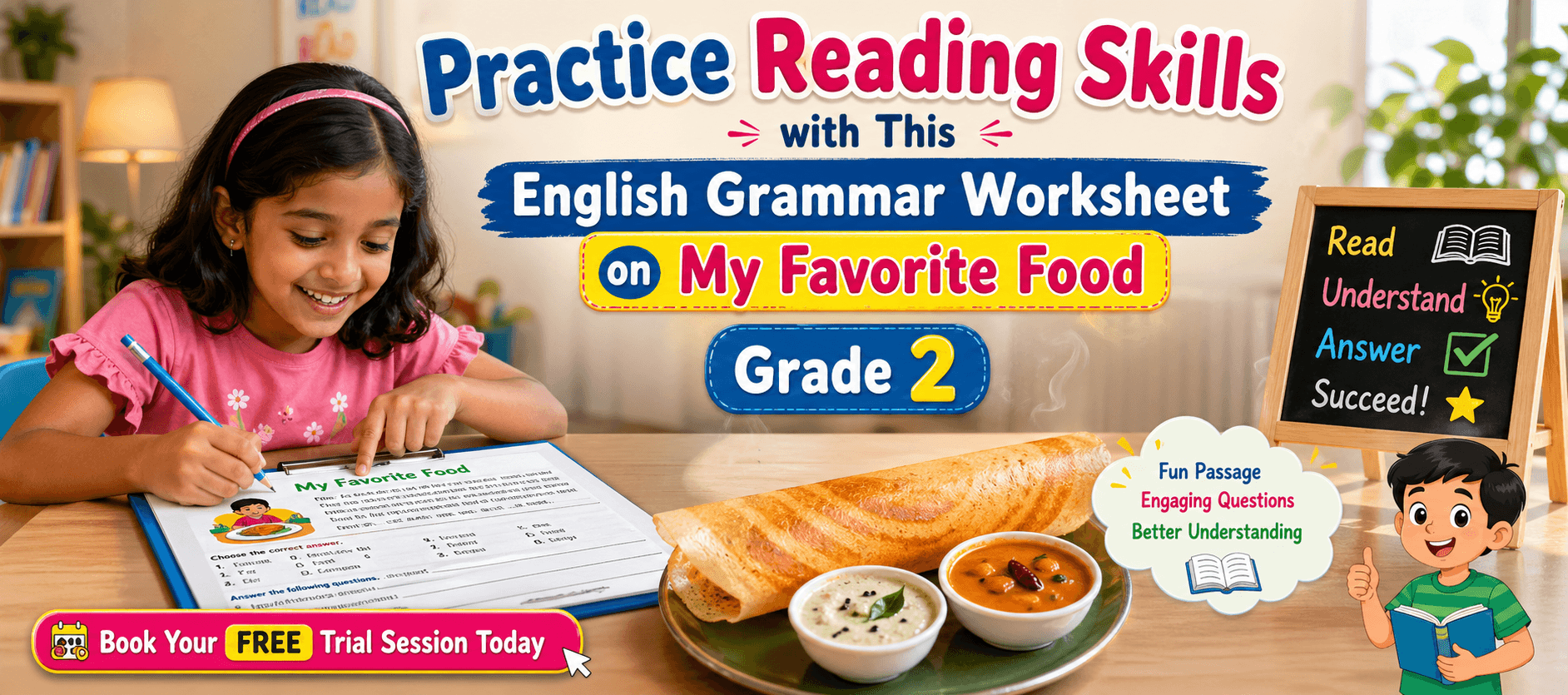 Improve Reading Skills with My Favorite Food Worksheet