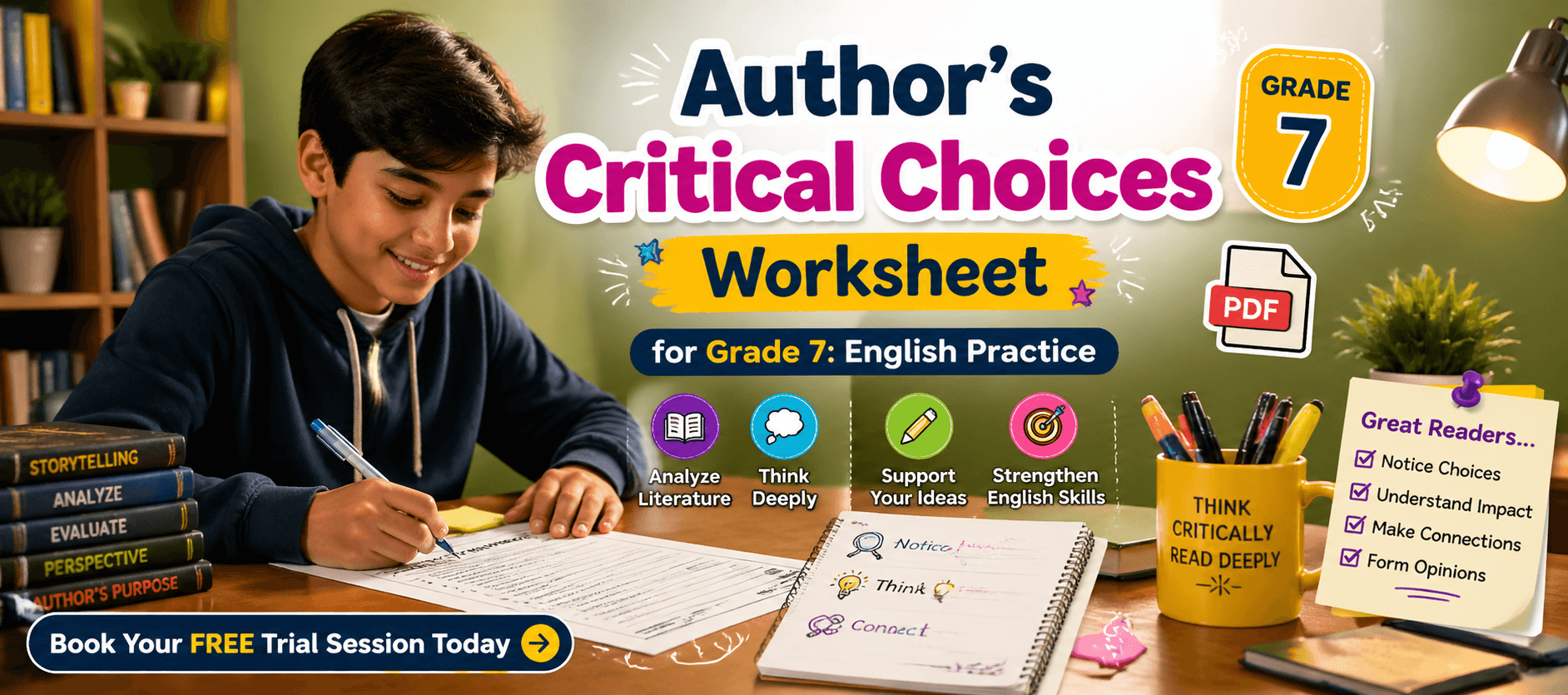 Author’s Critical Choices Worksheet for Grade 7: English Practice [PDF]