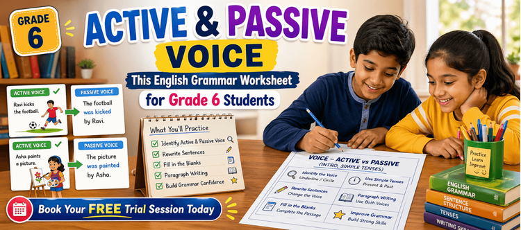 Grade 6 Active and Passive Voice Exercises for Grammar Practice