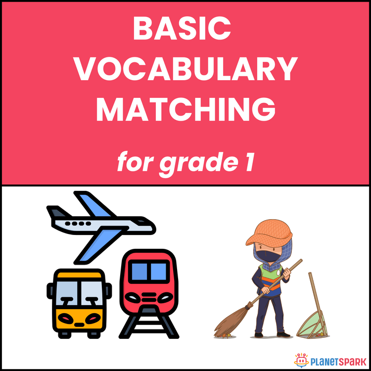 Class 1 English Worksheet for Basic Vocabulary | PlanetSpark