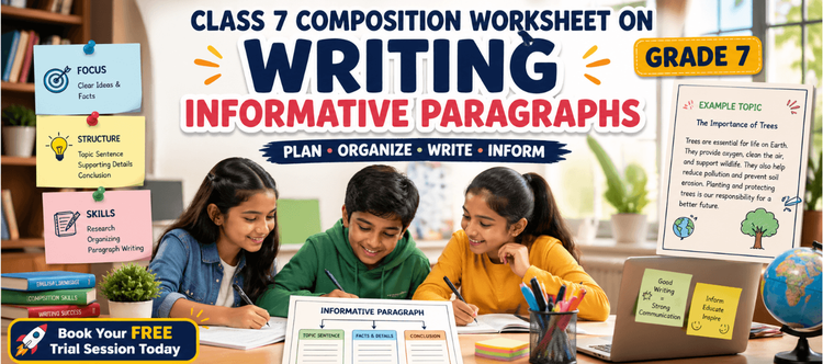 Class 7 Writing Informative Paragraphs Worksheet: Free PDF with Answers