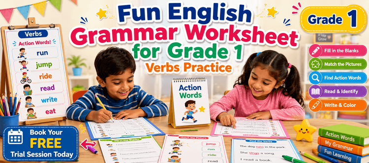 Action Words English Grammar Worksheet with Answers