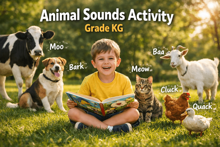 Animal Sounds Interactive Language Activity for Kindergarten