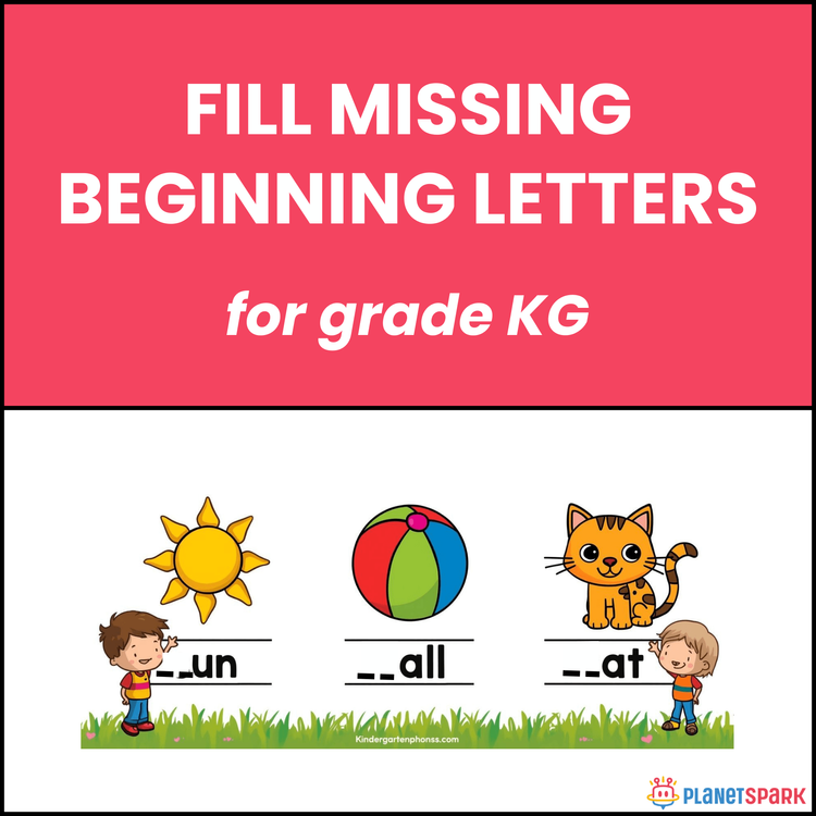 Class KG Worksheet on Beginning Letter Sounds | PlanetSpark