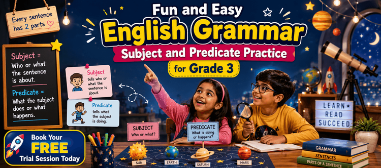 Easy Subject and Predicate Exercises for Class 3 PDF