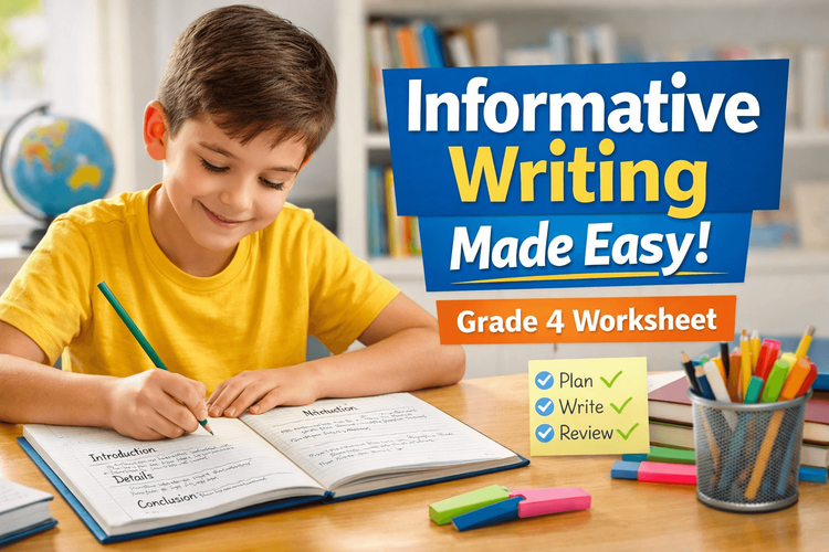 Enhance Writing Skills: Class 4 Informative Prompts Worksheet for Kids