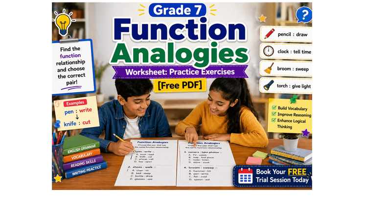 Grade 7 Function Analogies Worksheet: Practice Exercises [Free PDF]