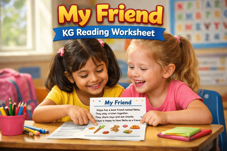 KG English Reading Comprehension Worksheet: My Friend [PDF]
