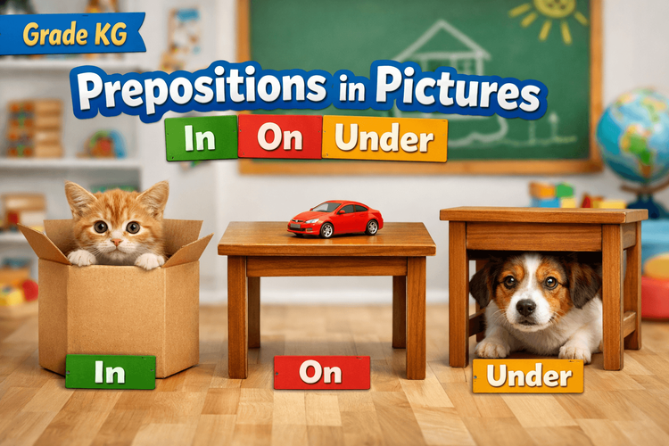 Picture-Based Prepositions Worksheet for KG Kids [Printable]