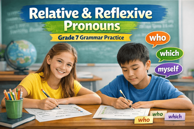 Relative and Reflexive Pronouns Exercises for Kids – Grade 7 PDF