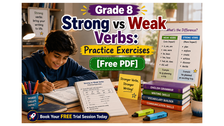 Grade 8 Strong vs Weak Verbs: Practice Exercises [Free PDF]