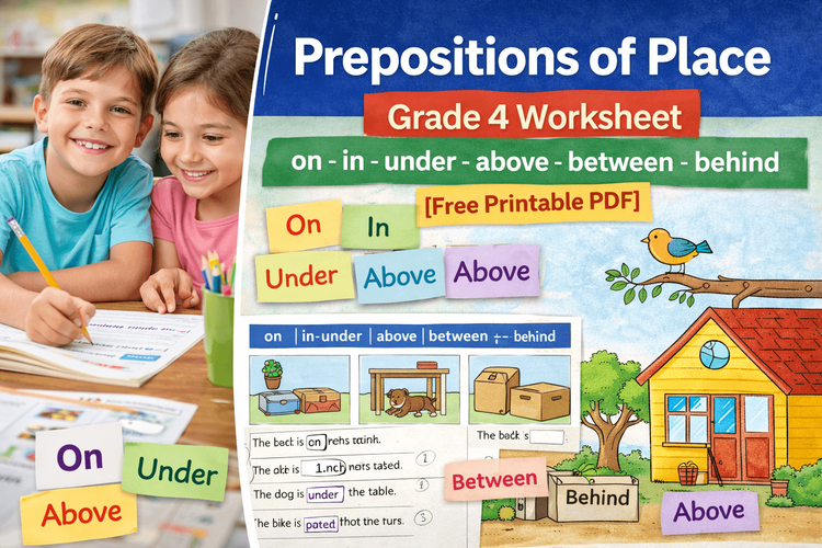 Where Is It? Grade 4 Prepositions of Place Worksheet for Kids [PDF]