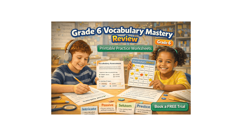 Grade 6 Vocabulary Mastery Review: Printable Practice Worksheets