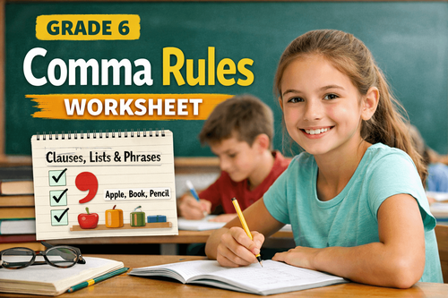 Learn Comma Rules Easily: Grade 6 Worksheet with Answers [PDF]